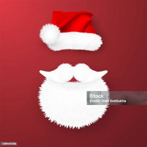 빨간 배경에 빨간 산타 클로스 모자와 산타 수염 벡터 일러스트레이션 0명에 대한 스톡 벡터 아트 및 기타 이미지 0명 12월 겨울 Istock