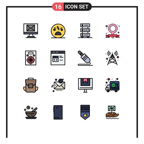 Editable Vector Line Pack Of 16 Simple Flat Color Filled Lines Of Flower Feminism Data Campaign