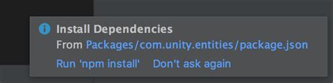 prevent npm popup for package json files · issue 703 · jetbrains resharper unity · github