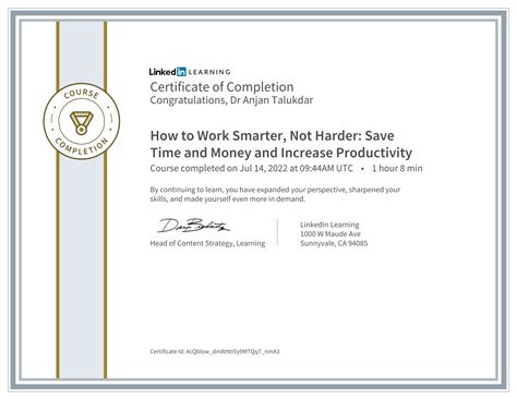 Dr Anjan Talukdar على Linkedin Certificate Of Completion