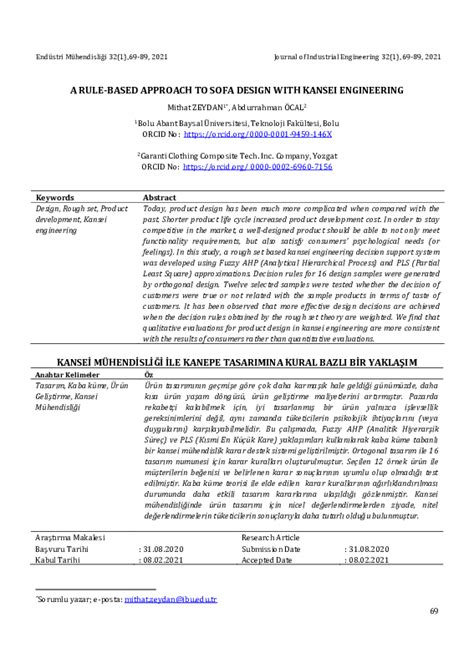 Pdf A Rule Based Approach To Sofa Design With Kansei Engineering