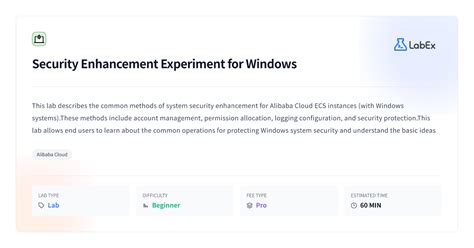 Security Enhancement Experiment For Windows Labex