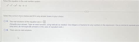 Solved Solve The Equation In The Real Number Chegg Com