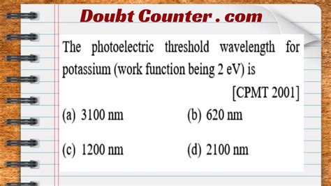 Photoelectric Effect Threshold Wavelength At George Bousquet Blog
