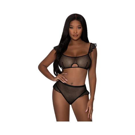 Magic Silk Girl Next Door Bralette And Panty Black L Lx