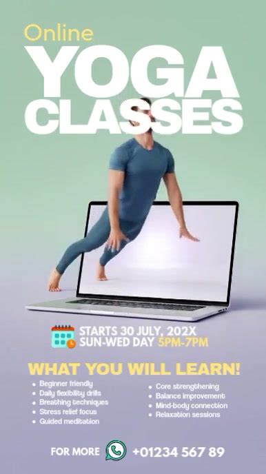 Aqua Collage Online Yoga Classes Ad Instagram Reel Template Postermywall
