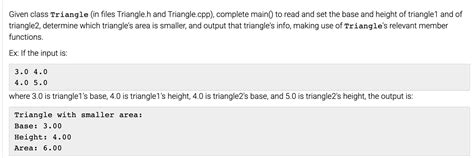 Solved Given Class Triangle In Files Triangleh And