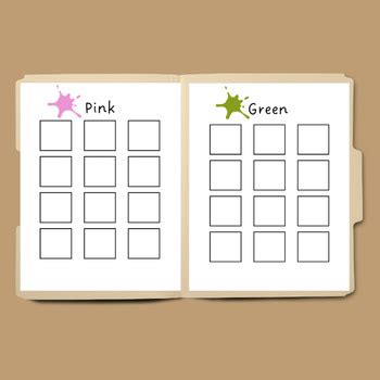 Color Sort File Folder FREEBIE By Possibilities In Special Ed TPT