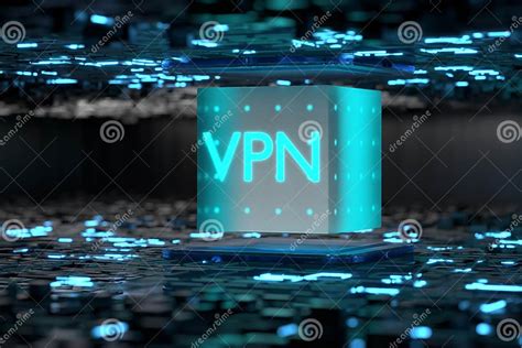 Vpn Network Security Internet Privacy Encryption Concept 3d Render Stock Illustration