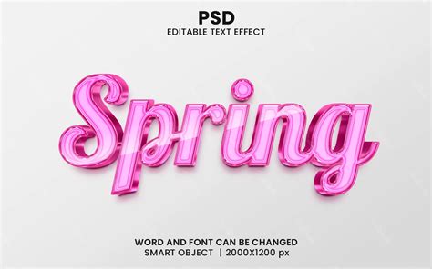 spring text effect photoshop premium psd file
