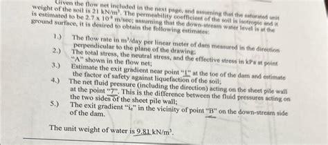 Solved Given The Flow Net Included In The Next Page And Chegg