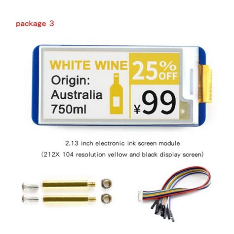 Raspberry Pi 4 B 213 Inch E Ink Display Screen E Paper Hat For