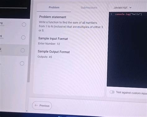 Problem Submissions Javascript Problem StudyX