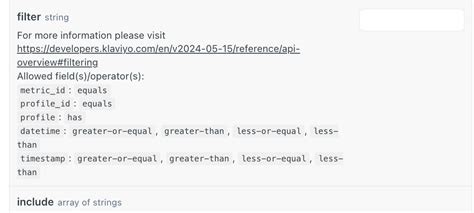Api Filtering Klaviyo Community