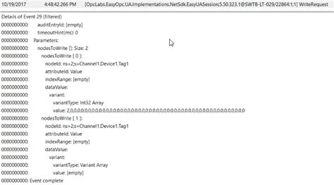 opc labs unable to write to int array tag unless i specify the value