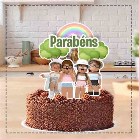 Topo De Bolo Roblox Menina Arquivo Digital Topo De Bolo Para Imprimir