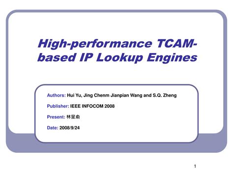 Ppt High Performance Tcam Based Ip Lookup Engines Powerpoint