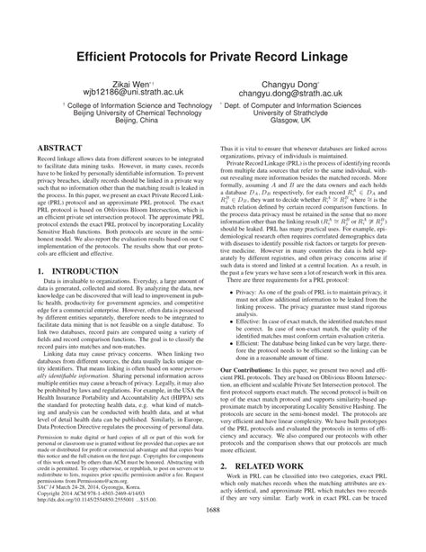 pdf efficient protocols for private record linkage