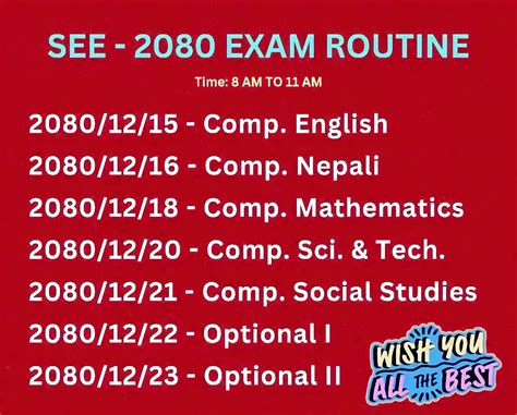 See Exam Routine 2080 Best Wishes Neb Result And News
