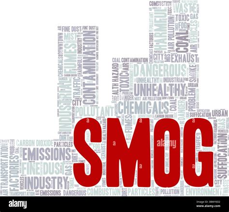 Smog Word Cloud Conceptual Design Isolated On White Background Stock