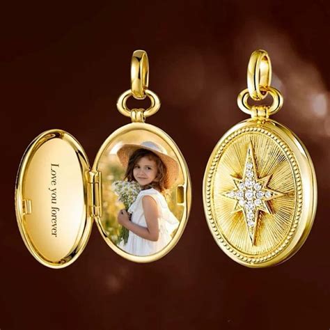 14k Solid Gold Locket Custom Gold Locket Gold Locket With Picture