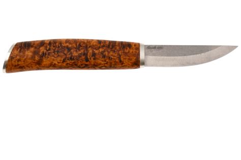 Roselli Carpenter Knife RIRW S Satin UHC Curly Birch Silver Ferrule Fixed Knife