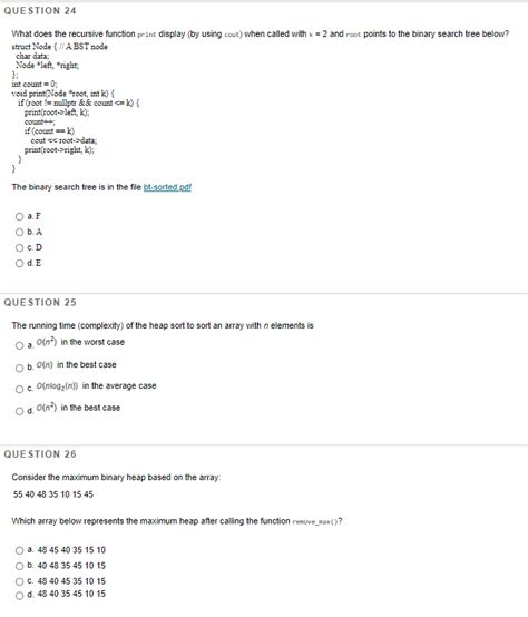 Question 24 What Does The Recursive Function Print