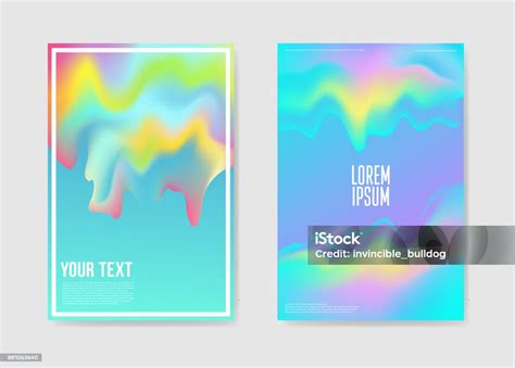 추상 포스터 홀로그램 형태 배경입니다 액체 모양 브로슈어 서식 파일입니다 미래 배너 신분 카드 디자인입니다 벡터 일러스트 레이 션 개체 그룹에 대한 스톡 벡터 아트 및 기타