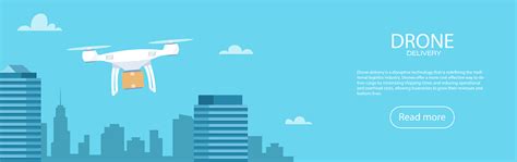 골판지 상자가 마을 위로 날아가는 배달 드론 고객에게 패키지를 운반하는 쿼드 콥터 기술 선적 혁신 드론 배송 서비스 0명에 대한 스톡 벡터 아트 및 기타 이미지 Istock