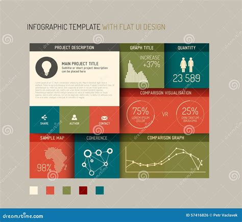 Vector Flat User Interface Ui Infographic Template Design Stock Vector Illustration Of