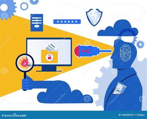 Hacker Stealing Password And Money From Laptop Thief Characters