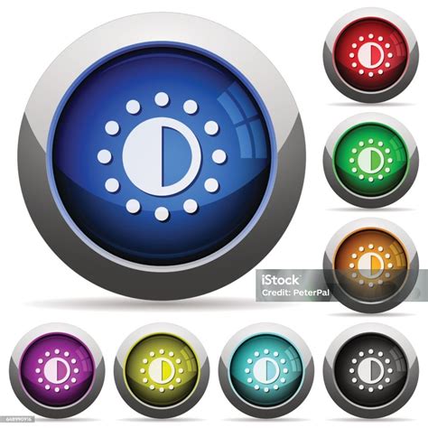 Saturation Control Round Glossy Buttons Stock Illustration Download Image Now Abundance