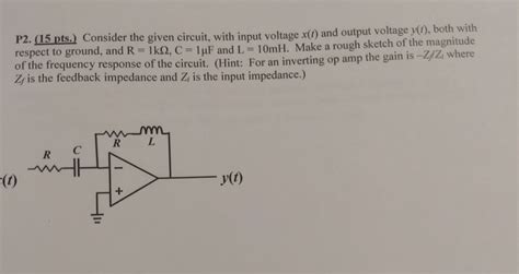 solved consider the given circuit with input voltage x
