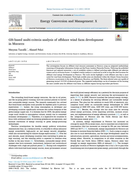 Gis Based Multi Criteria Analysis Of Offshore Wind Farm Development In