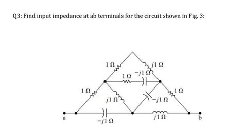 solved find input impedance at ab terminals for the circuit