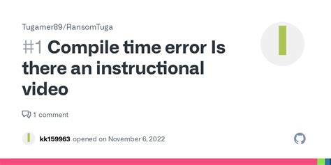 Compile Time Error Is There An Instructional Video · Issue 1 · Tugamer89ransomtuga · Github