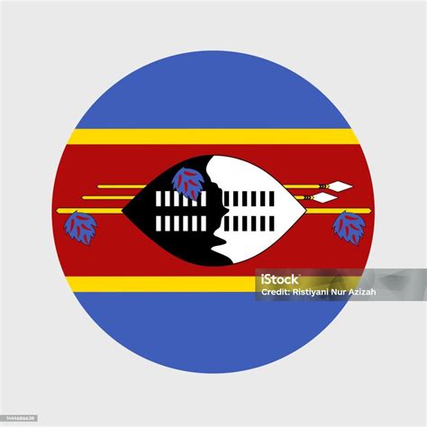 스와질란드 또는 에스와티니 국기의 평평한 둥근 모양의 벡터 그림 버튼 아이콘 모양의 공식 국기 에스와티니의 국기에 대한 스톡 벡터 아트 및 기타 이미지 Istock