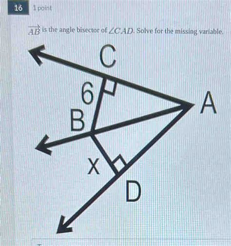 16 1 point vector ab is the angle bisector of ∠ cad se [math]