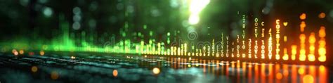 radiating binary code in futuristic light stock image image of