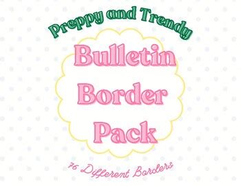 Preppy And Trendy Classroom Decor Bulletin Board Borders By Birdienbug