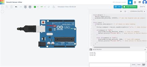 Program Serial Monitor Menggunakan Arduino Uno Di Tinkercad