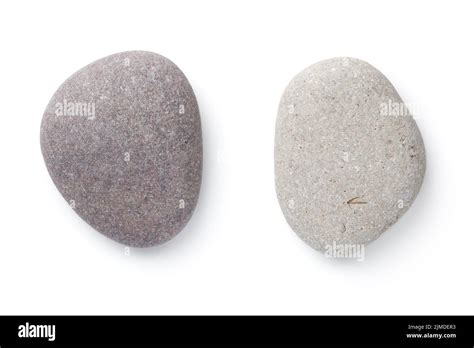 Grey Pebble Stones Isolated On White Background Stock Photo Alamy