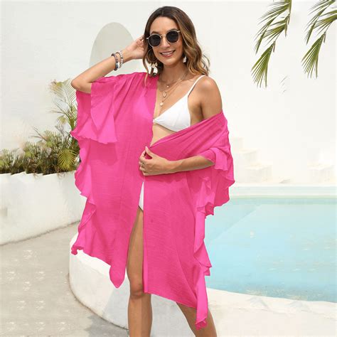 Womens Cotton Multicolor Tie Dye Print Half Sleeve V Neck Beach Dresses