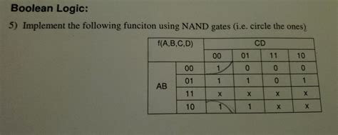 Solved Boolean Logic Implement The Following Funciton Chegg