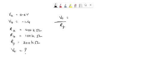 solved two voltages of 0 6v and 1 4 v are applied to the two input resistors of a summing