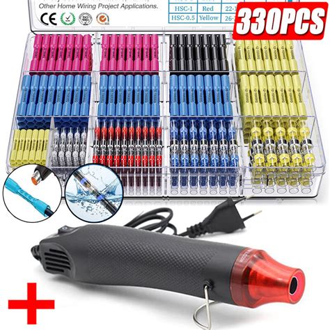 빠른 크림프 열 수축 커넥터 솔더 씰 와이어 커넥터 전선 케이블 터미널 300w 열풍 건 330 개 전기 장비 및 소모품