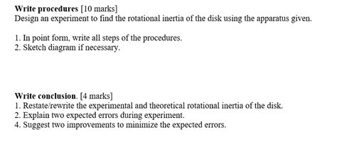 EXPERIMENT MEASURING ROTATIONAL INERTIA Introduction Chegg