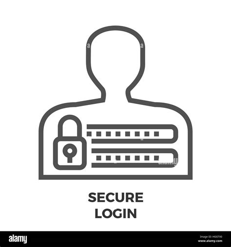 Secure Login Thin Line Vector Icon Isolated On The White Background