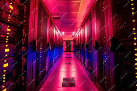 Server Racks In Data Center Premium Ai Generated Image