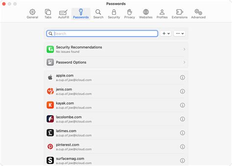 Where Safari Store Passwords